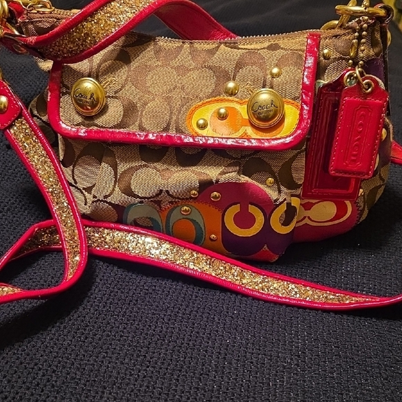 Coach | Bags | Coach Groovy Monogram Poppy Red Gold Handbag | Poshmark